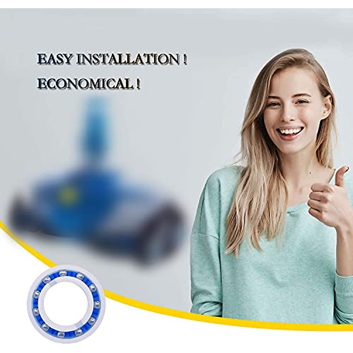 AMI PARTS Wheel Ball Bearings Replacement Part Compatible with180/280 Pool Cleaner Part C-60 C60 (8 Pack)