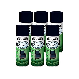 Rust-Oleum 358832-6PK Outdoor Fabric Spray Paint, 12 oz, Navy, 6 Pack