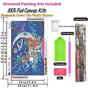 GemZono DIY Diamond Art for Adults Kids, Space Diamond Painting Kit, 5D DIY Astronaut and Alien Diamond Painting Picture Craft for Home Wall Decor (16X12 inch/ 40X30cm)