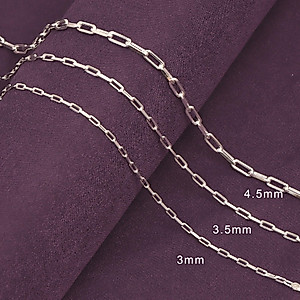 LeCalla 925 Sterling Silver Italian 4.5 MM Diamond-Cut PaperClip Link Chain Necklace for Women 18 Inches