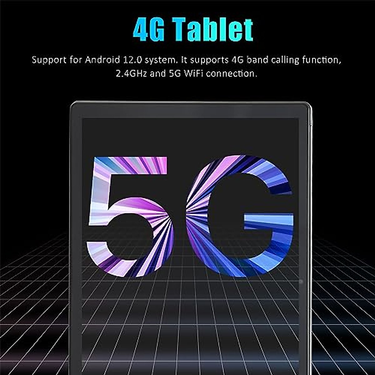 2 in 1 10 Inch Tablet for Android 12, 2.0Ghz 8 Core CPU, 8 + 256GB, 1960 x 1080 FHD HD Touch Screen, 2.4GHz and 5G WiFi, with Keyboard and Mouse, Bluetooth 5.0, 4G Calling (US