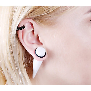 WBRWP 48pcs Ear Stretching Kit Set : Acrylic Tapers and Plugs with Double O-Ring & Soft Silicone Tunnels Ear Expander Gauges Stretcher Body Piercing Jewelry 14g-00g (Glow in Dark)