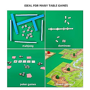 Aloftopz 32.6"x32.6" Rubber Anti-Slip Playmat Mahjong Mat for Mahjong, Board Games, Dominoes, Tile Games Tabletop Cover Poker Mat Roll-up Game Mat with Carrying Bag(Green)