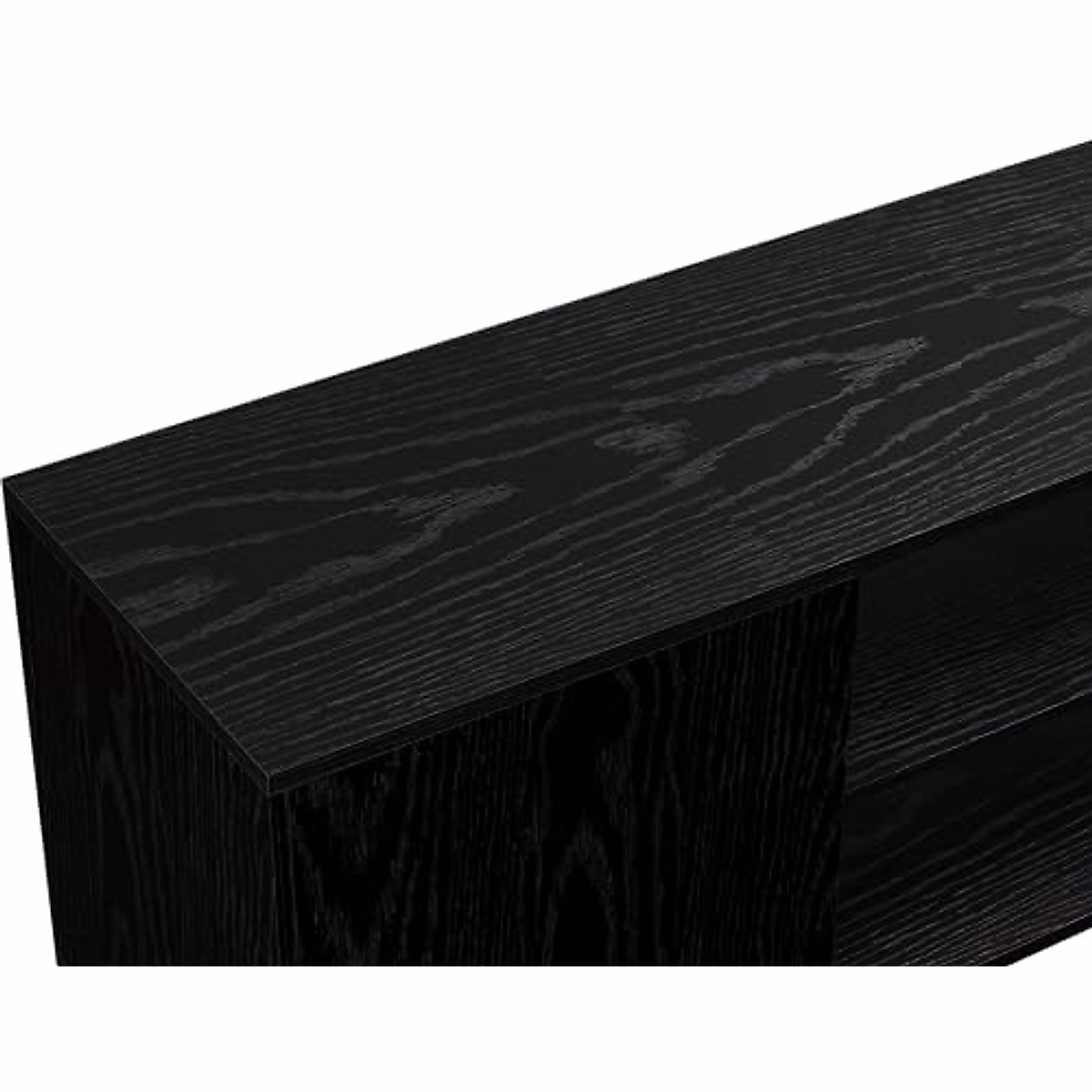 Yusong TV Stand for 55/65 inch TV, Mid Century Modern TV Console Table, Media Entertainment Center with Storage for Living Room Bedroom, Wood TV Cabinet, Oak Black