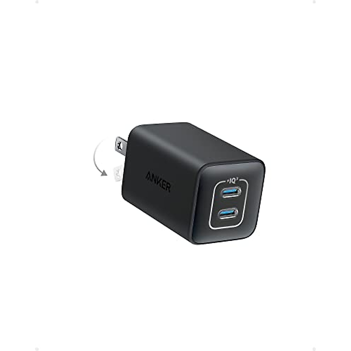 Anker USB C Charger 47W, 523 Charger (Nano 3), 2 Port Compact Foldable GaN Fast Charger for iPhone 14/14 Plus/14 Pro/14 Pro Max/13, Galaxy, Pixel 4/3, iPad/iPad Mini (Cable Not Included)- Black