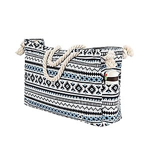 LIVACASA Extra Large Thickening Waterproof Beach Bags for Women Men, Travel Tote Bag with Zipper Sandproof Beach Tote Bag