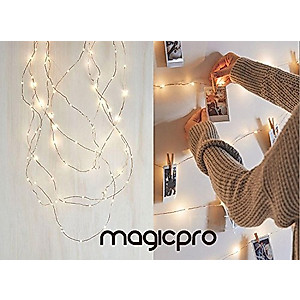 MagicPro Solar String Lights, 100 LEDs Starry String Lights, Copper Wire Solar Lights Ambiance Lighting for Outdoor, Gardens, Homes, Dancing, Christmas Party 2 Pack