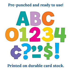 Carson Dellosa 4 In. Colorful Bulletin Board Letters For Classroom, Uppercase Alphabet Letters, Numbers, And Punctuation Cutouts, Colorful Letters For Bulletin Board (152 Pcs.)