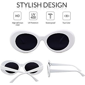 Laurinny Authentic Clout Goggles, Checkered sunglasses Retro Oval Retro Mod Fashion Sunglasses 90s (2pack)