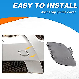 Front Bumper Tow Hook Cover Towing Eye Cap Fit for BMW E92 Coupe E93 Convertible 3-Series 328i 335i 2007 2008 2009 2010 51117187956 (White, Right Passenger Side)