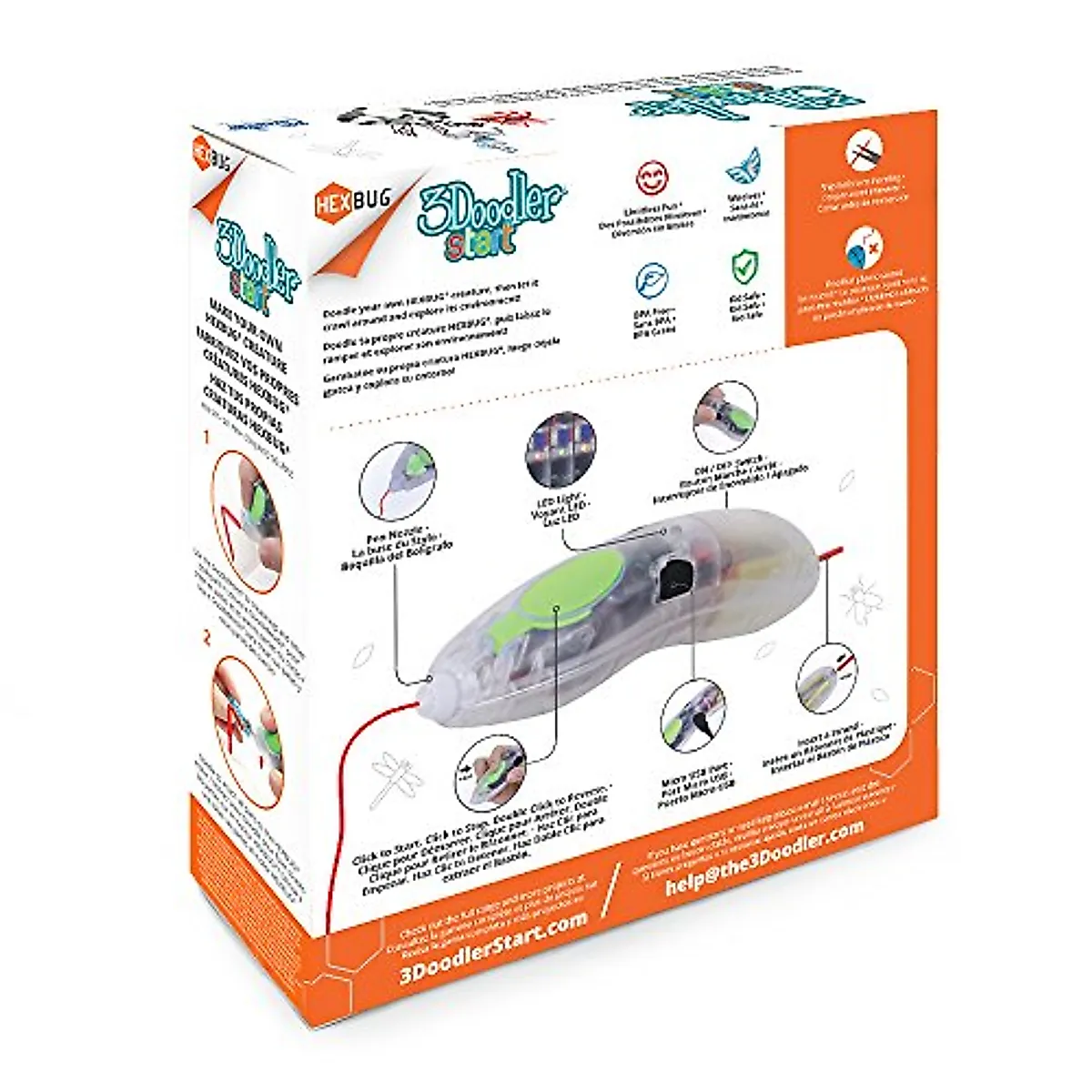 3Doodler Start Make Your Own HEXBUG Creature 3D Pen Set, Amazon Exclusive, with 2 Additional Insectoid DoodleMold