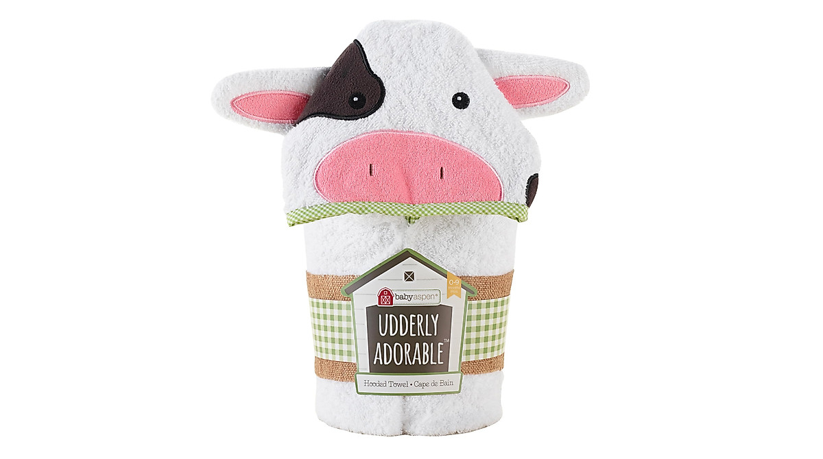 Baby Aspen Cow Hooded Towel for Babies 0-9 Months | Soft & Snuggly