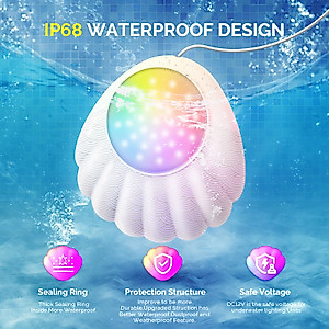 LOFTEK Pool Lights with APP Control, 10W RGB Underwater Submersible LED Lights with IP68 Waterproof, 16 Million Colors, Music Sync, 12V Smart Pool Lights for Inground Above Ground Pool, Hot tub
