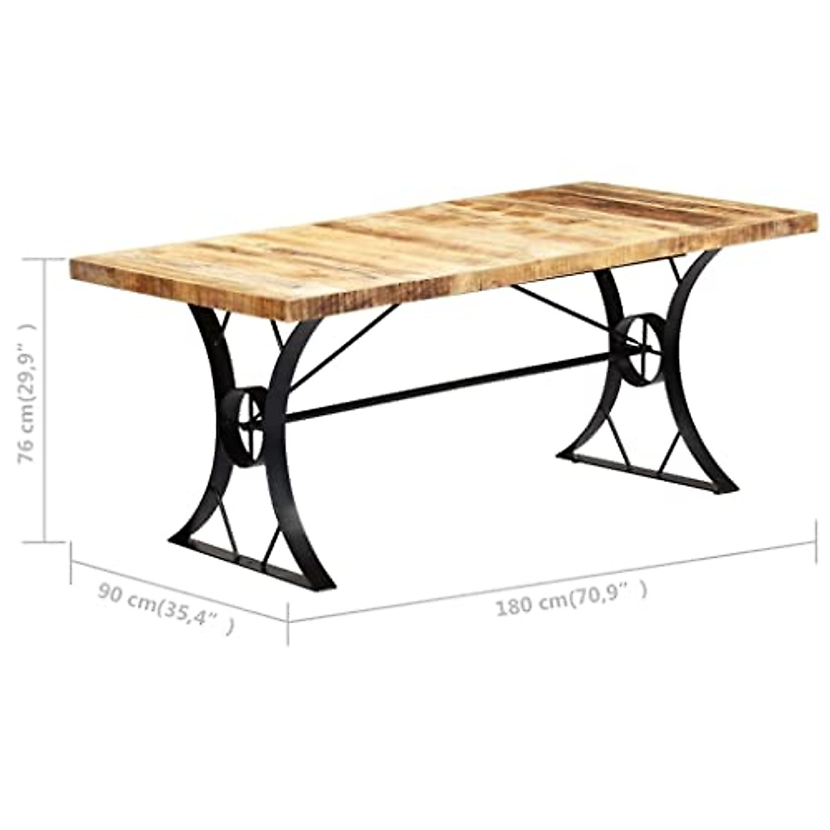 AJSEOYBS Retro Dining Table,Kitchen Table,Dinner Table Dining Room Home Furniture,for Cafe, Office, Kitchen, Living Room, Entryway,Dining Table 70.9"x35.4"x29.9" Solid Mango Wood