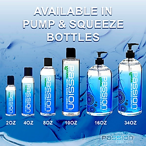 Passion Natural Water-Based Personal Lubricant Twin Pack, Premium, Non-Sticky, Easy-to-Clean Formula for Smooth, Comfortable Use - 34 Fl Oz (Pack of Two)