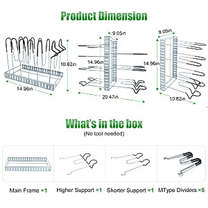 Pot Rack Organizers & Pull Out Cabinet Organizer, Adjustable Pots and Pans Organizer with 3 DIY Methods for Kitchen Organization, 12.6W x 16.53D x 12.99H Under Sink Slide Out Storage Shelf(2 Pack)