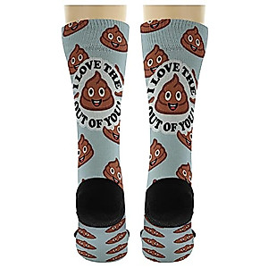 ThisWear Couples Gifts For Men I Love The Poop Emoji Out Of You 1-Pair Novelty Crew Socks