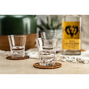 Sotol and Tequila Sipping Glasses | Tequila Glassware Collection | Set of 4 | 6 oz Professional Sippers for Drinking Joven, Reposado, Anejo Sotols | Stemless Heavy Based Liquor Snifters