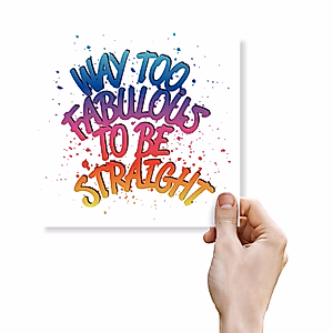 Punkcards – Gay Birthday Card – ‘Way Too Fabulous To Be Straight' – LGBT Lesbian – Lesbian Birthday Card – Gay Birthday Cards – LGBTQ for Her or Him – Pride Birthgay