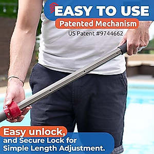 [ Patented ] ProTuff Pool Pole, Telescopic 16ft - Never Sticks or Slips - Lifetime, No Cost Replacements - Heavy Duty Telescoping Pool Poles for Cleaning - Premium Pool Cleaning Equipment