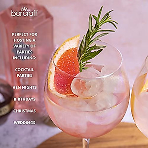 Barcraft Balloon Gin Glasses, Rainbow-Pearl Iridescent, 500 ml, Set of 2, Gift Boxed, 2 Set