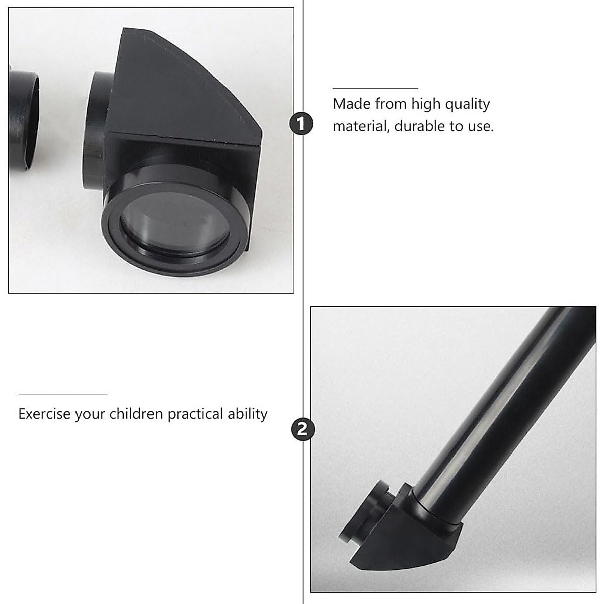 2pcs Periscope- Rotatable Easy Outdoor Optical Mirror for Adjustable Periscope, Hide Toy Periscope Tools Experimental School Teaching Experiment Practical Down Physical