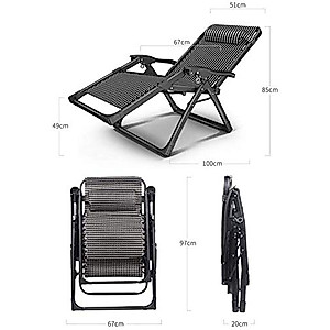 XZGDEN Lightweight Sun Lounger Reclining Lounge Chair Garden Outdoor Terrace Thick Padded Thickened Multiple Positions (Color : 1)