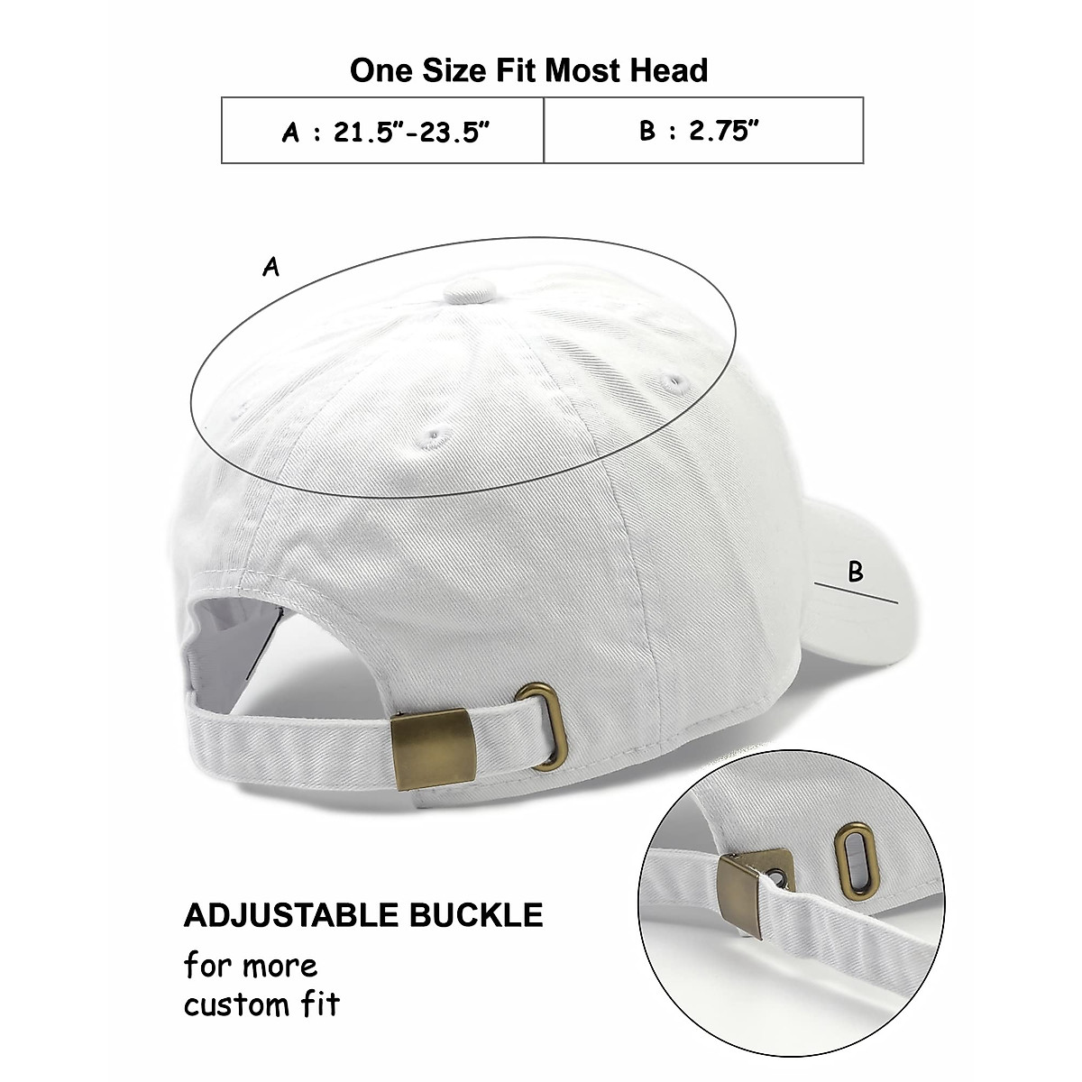 Utmost Unisex Classic Low Profile Cotton Baseball Cap Plain Blank Camoflauge Soft Unconstructed Adjustable Size Dad Hat (White)