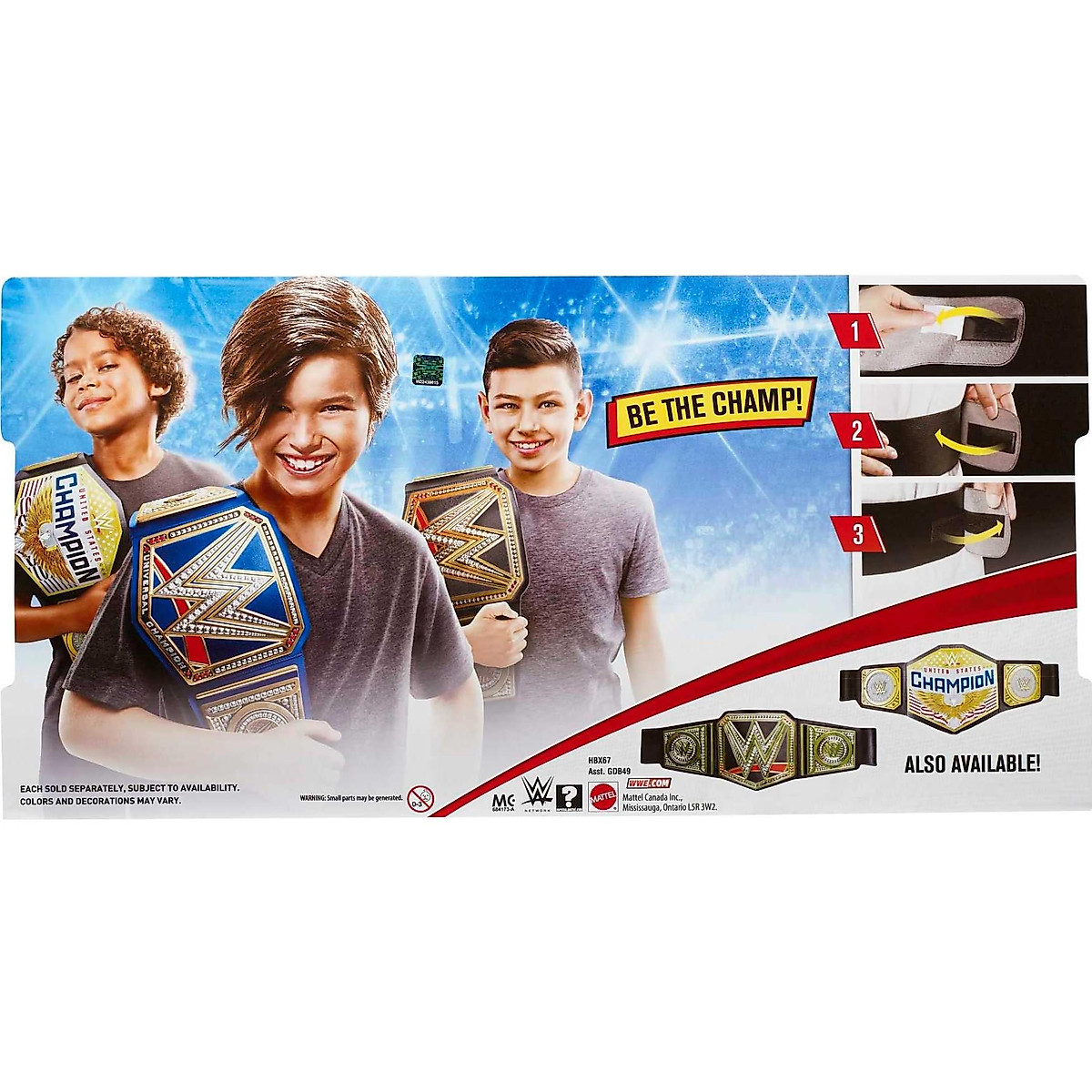 Mattel WWE Universal Championship Title, Role-Play & Costume Title Belt with Metallic Sideplates & Adjustable Strap for Kids