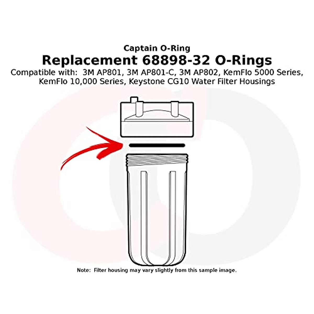 Captain O-Ring - 68898-32 Replacement O-Rings for 3M AP801, AP801-C, AP802, KemFlo 5000 & 10,000 Series Water Filters (3 Pack)