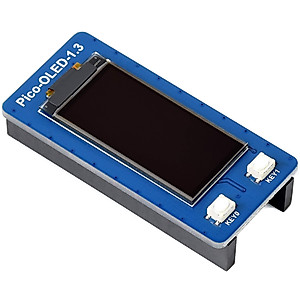 Waveshare 1.3inch OLED Display Module for Raspberry Pi Pico, 64×128 Pixels, 4-Wire SPI and I2C Interface Embedded SH1107 Driver with Two User Buttons for Easy Interacting