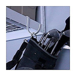 SafeRacks Deluxe Accessory Hook Package for Garage Storage - Heavy Duty Steel Utility Hangers for Wall Mount - Organize Tools, Ladders, Bikes - Hook Accessory for Ceiling and Wall Shelving - White