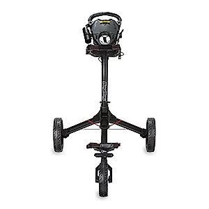 Bag Boy Compact 3 Golf Push Cart, Easy Three-Step Open & Close, Scorecard Console, Beverage Holder, Mobile Device Holder, Handle Mounted Parking Brake