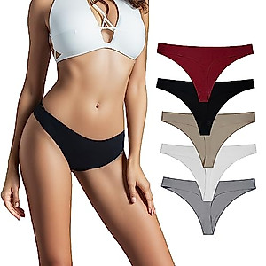 CENAOUXI Seamless Thongs for Women No Show Underwear Sexy Low Waist T Back String Underpants Gift for Women