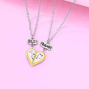 TTPAIAI 30 Best Friends Half Heart Pendant Necklace for Girls, Best Friend Jewelry,Friendship Gift Girls BFF Necklaces-Love (Silver Heart)