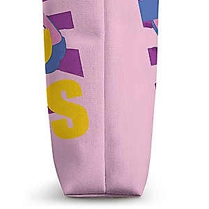 I Love 80's Retro Pink Record Player Fun Vinyl Theme Pink Tote Bag