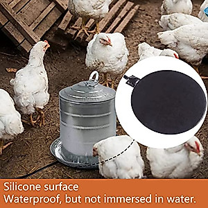 Chicken Waterer Heater for Winter, 18W Poultry Founts De-icer Heated Base with 5.6ft Power Cord for Chicken Coop 1-3 Gallons Metal Water Stock Tank, 2 Pcs