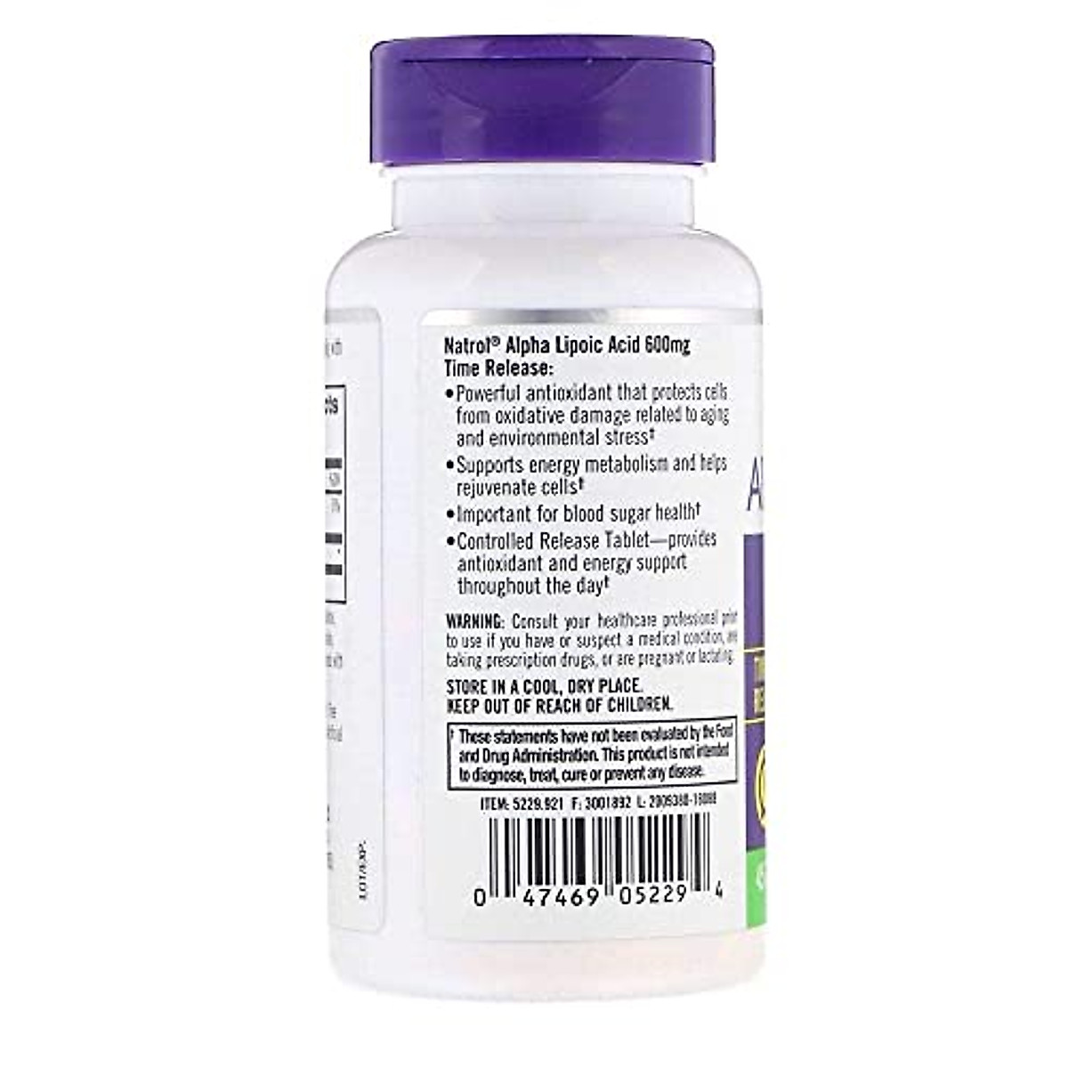 Natrol Alpha Lipoic Acid Time Release - 600 mg - 45 Tablets