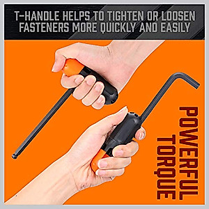 HORUSDY Allen Wrench Set, Hex Key Set Long Arm Ball End Hex Wrench Set, Inch/Metric T Handle Allen Wrench Set