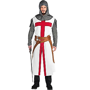 Amscan Multicolor Polyester Crusader Men's Costume Set - (Plus XXL 48-52) - 1 Set - Perfect for Halloween & Medieval-Themed Events