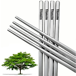 PILHCY Titanium Chopsticks-Ultralight 2 Pairs Square Standard Length Reusable Chopsticks,Perfect For Travel,Camping And Household Use