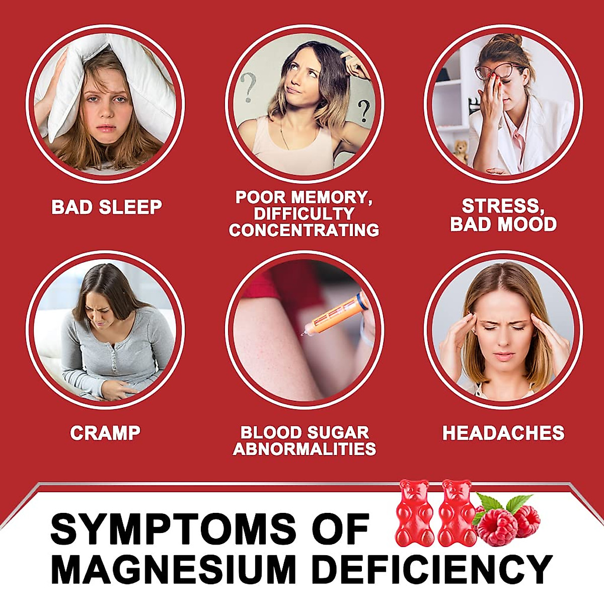 Magnesium Glycinate Gummies 400mg, Magnesium L-Threonate 200mg - Chelated Magnesium Potassium Complex Supplement with VitD, B6, CoQ10, Supports for Memory, Calm, Mood & Sleep - 60 Count (Pack of 2)