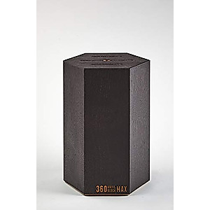 360 Knife Block MAX (Black) - magnetic, rotating, knife block - NOW holds 20+ knives w/top slots and 12" blade capacity