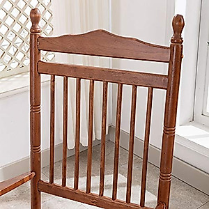 BplusZ Wooden Rocking Chair Outdoor Patio Porch Rocker Furniture Bedroom Living Room Indoor Adults Brown