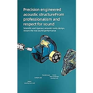 OXYPLAY HiFi Sports Earbuds Headphones with MMCX Connections, Dolp AS10 Hybrid Drivers IEM Earphones for Musicians with Oxyen-Free Cord Blue with Microphone Built in