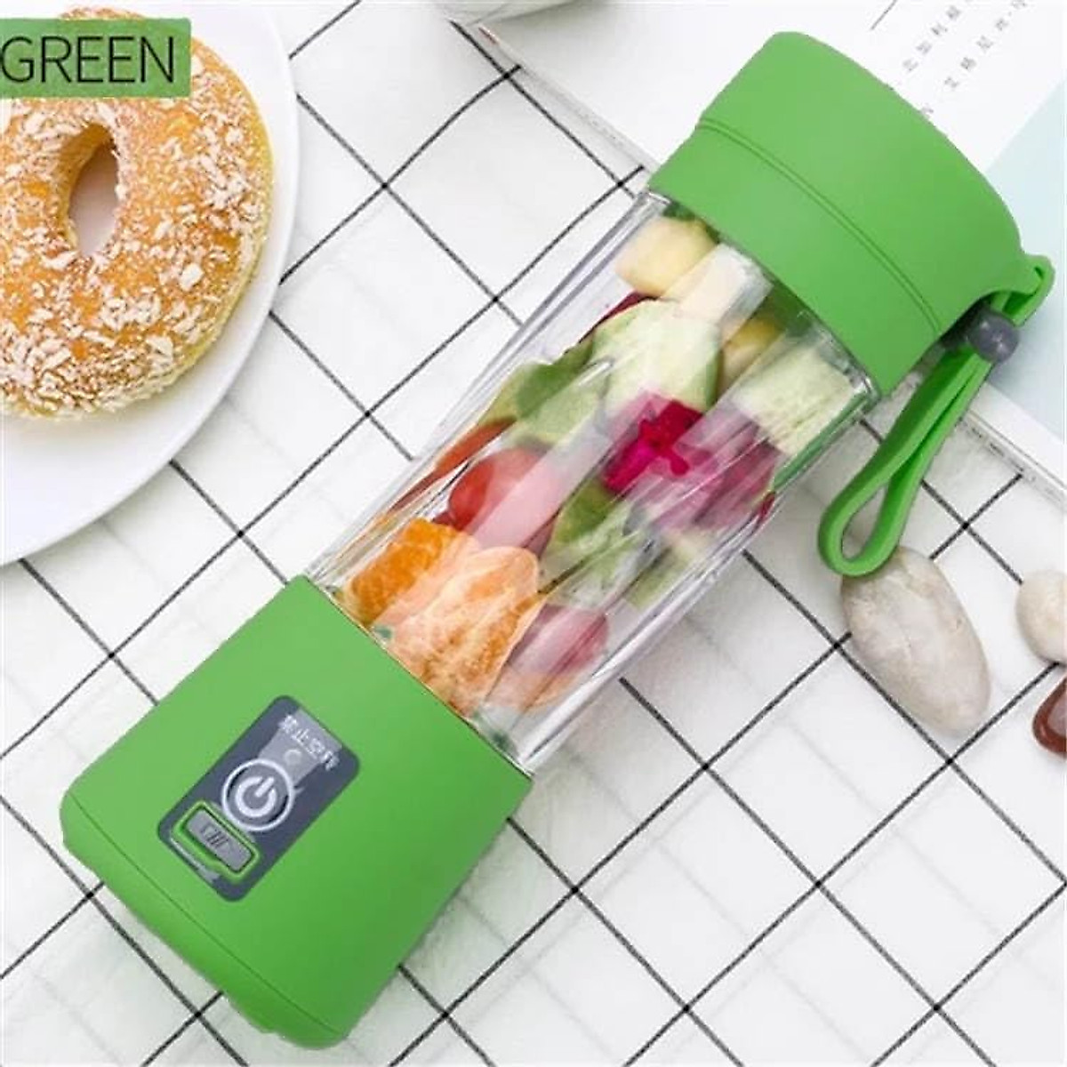 Generic Portable Blender USB Rechargeable Best Personal Blender for Shakes and Smoothies, with 4 Ultra-sharp Blades for Travel, Office & Sports (Green), SMALL