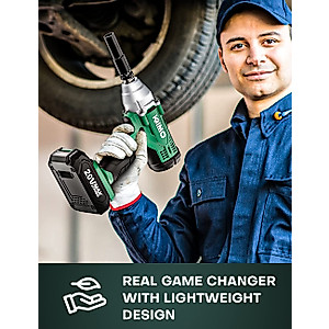 KIMO 20V Cordless Impact Wrench 1/2 inch, 2832In-Lbs & High Torque 3400 IPM, Impact Gun w/Battery ＆ Charger, 7 Pcs Impact Driver Sockets, Electric Impact Drill Set w/Variable Speed for Car Tires