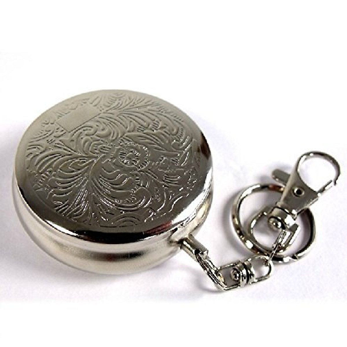 SmartDealsPro Stainless Steel Portable Pocket Circular Ashtray Key Chain with Cigarette Snuffer