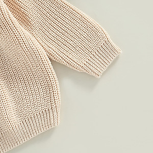 Afunbaby Baby Girl Boy Knit Sweater Blouse Pullover Sweatshirt Warm Crewneck Long Sleeve Tops for Infant Toddler (3-6 Months,Cream)