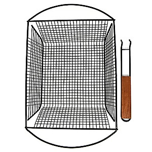 Norpro 8661 Deluxe Removable Handle grill basket, for BBQ, Black